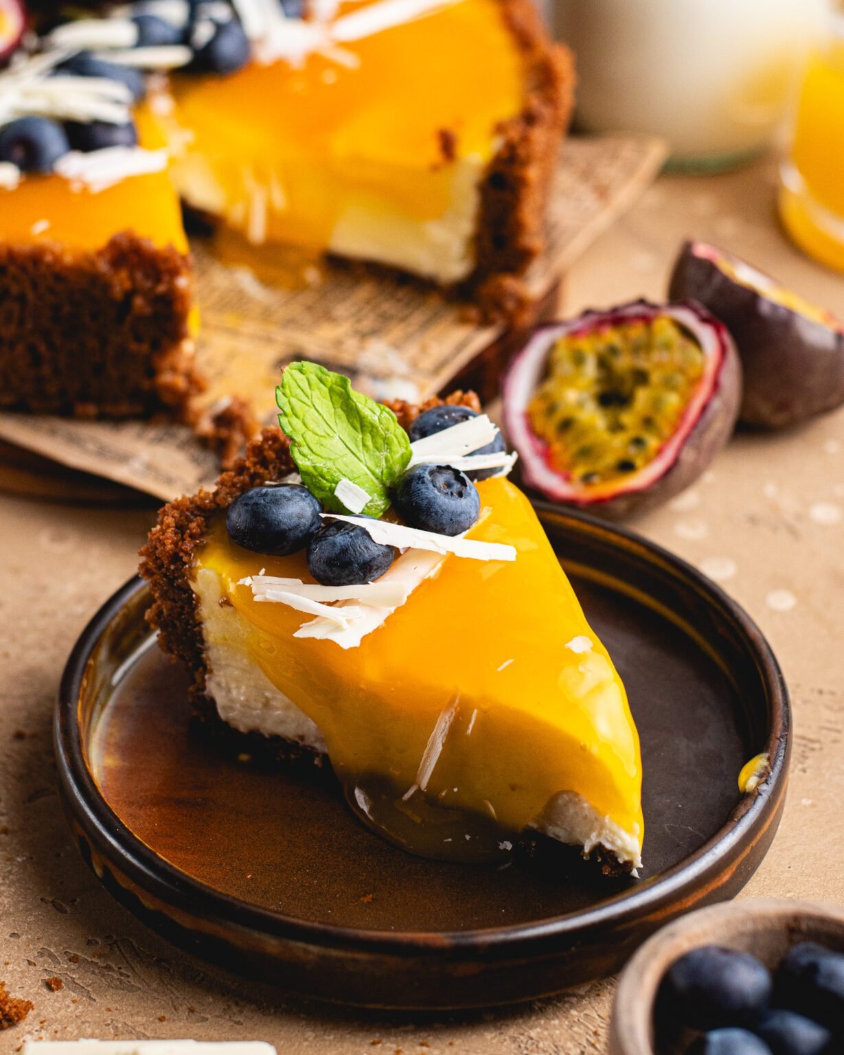 Witte chocolade passievrucht cheesecake | Meladolcevita.com